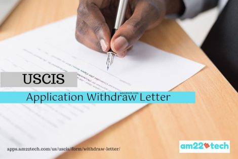 USCIS Application Withdrawal Letter with Receipt Barcode - USA