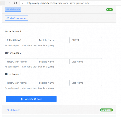 One and Same Person Affidavit for Multiple Names (Immigration/Other) - USA