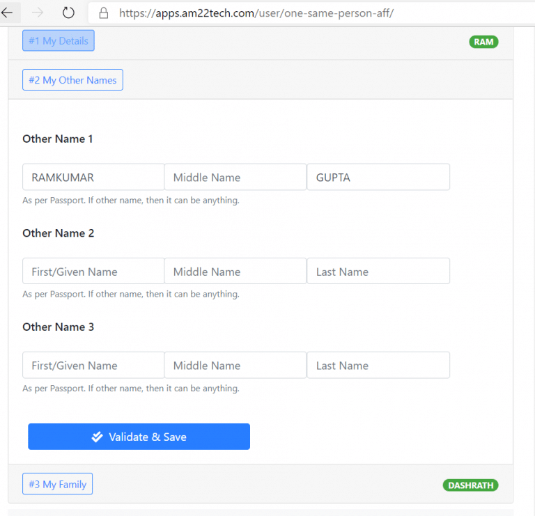 One and Same Person Affidavit for Multiple Names (Immigration/Other) - USA