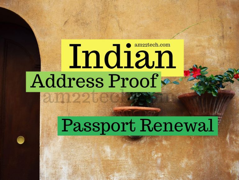 Indian Address Proof for Passport Renewal In USA - USA