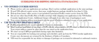 VFS FedEx Envelope - No return Label (Indian Passport Renewal) - USA